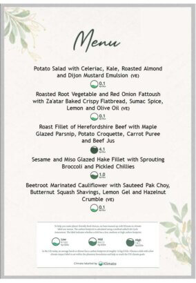 Taking Carbon off Event Menus